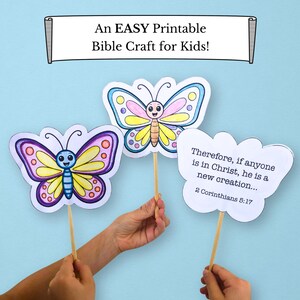 2 Corinthians 5:17 Butterfly Craft for Kids | NKJV Bible Verse ...