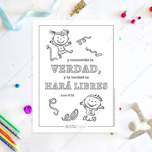 Juan 8:32 | Spanish Bible Verse Printable Coloring Page for Kids | RV ...