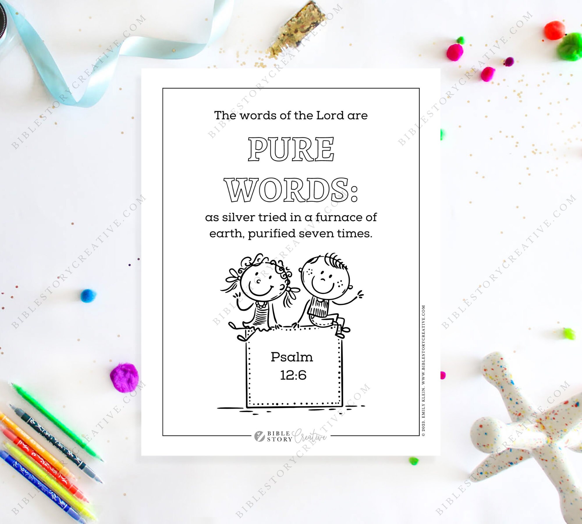 Psalm 12:6 | Bible Verse Printable Coloring Page for Kids | KJV Sunday ...