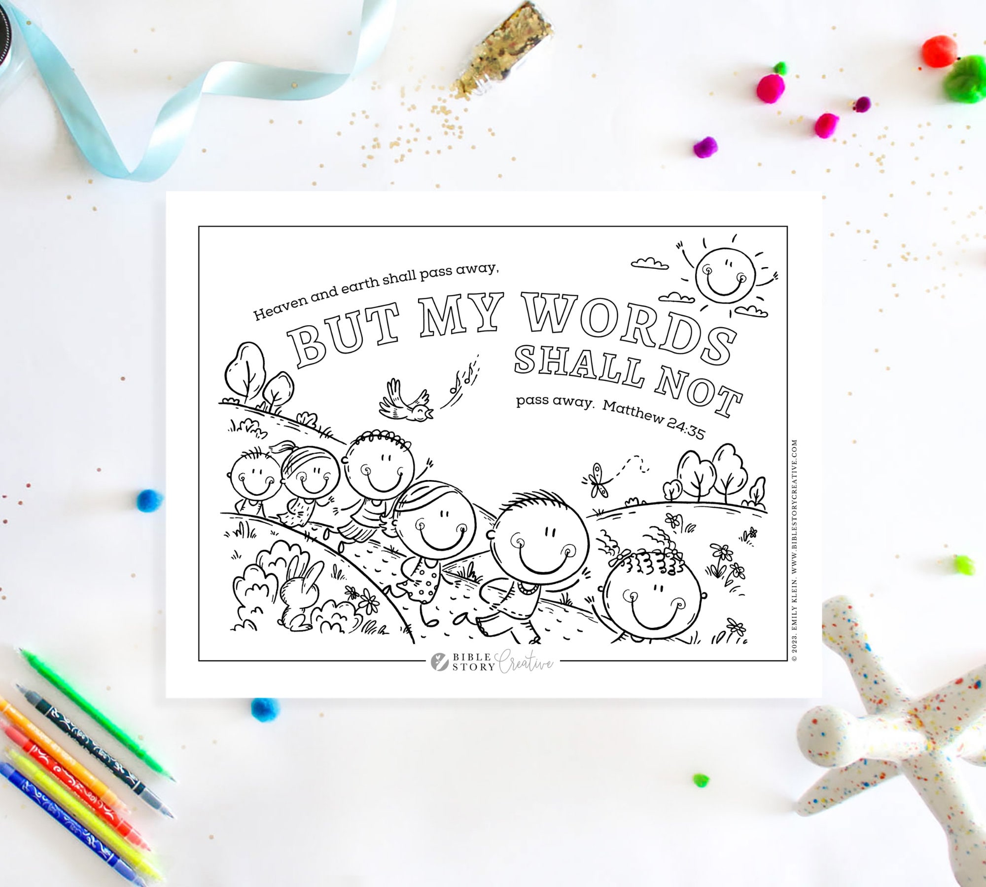 Matthew 24:35 | Bible Verse Printable Coloring Page for Kids | KJV ...