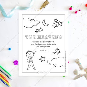 Psalm 19:1 | Bible Verse Printable Coloring Page for Kids | KJV Sunday ...