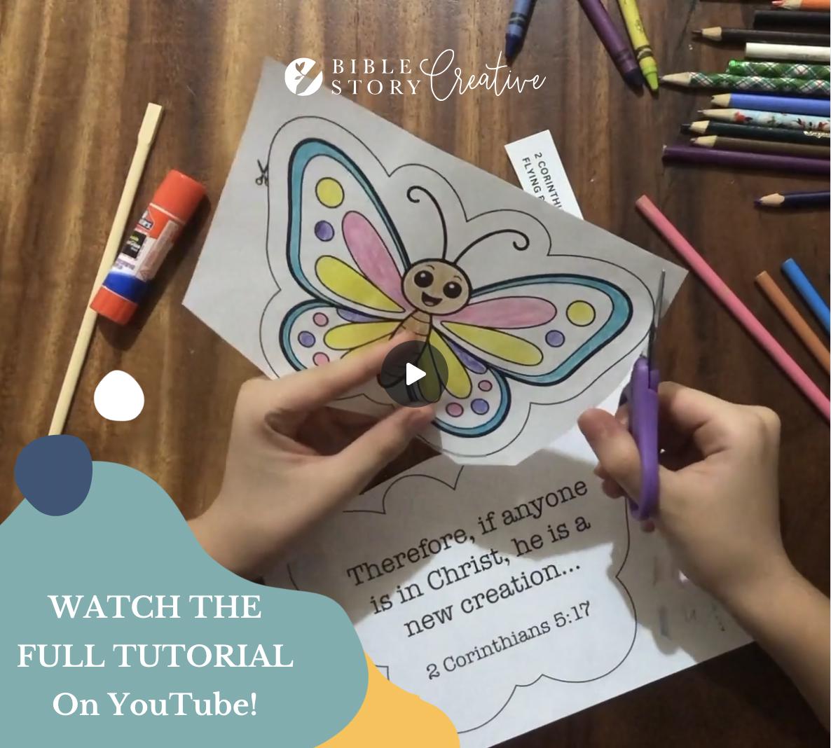 2 Corinthians 5:17 | Flying Butterfly Craft for Kids | NKJV Bible Verse ...