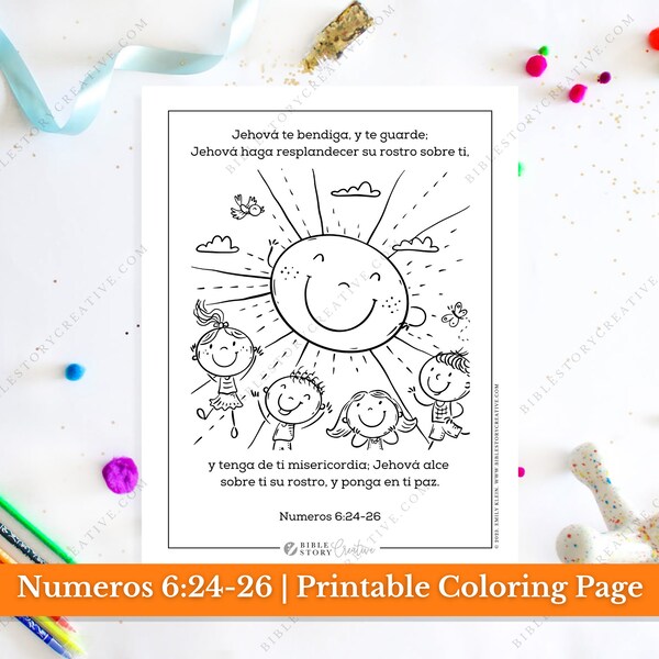 34 Spanish Bible Verse Coloring Pages for Kids RV-1960 Sunday School ...