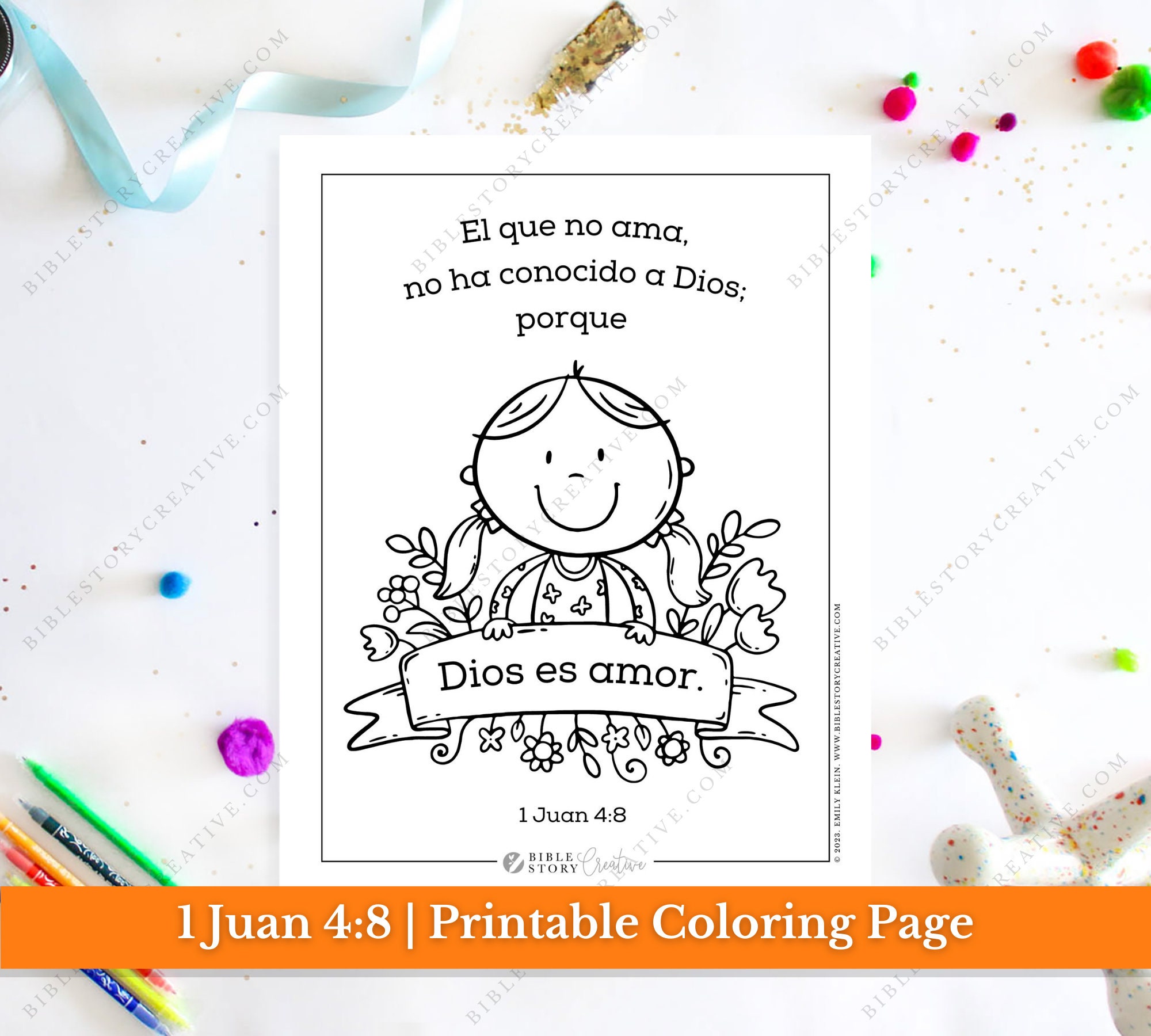 1 Juan 4:8 | Spanish Bible Verse Printable Coloring Page for Kids | RV ...