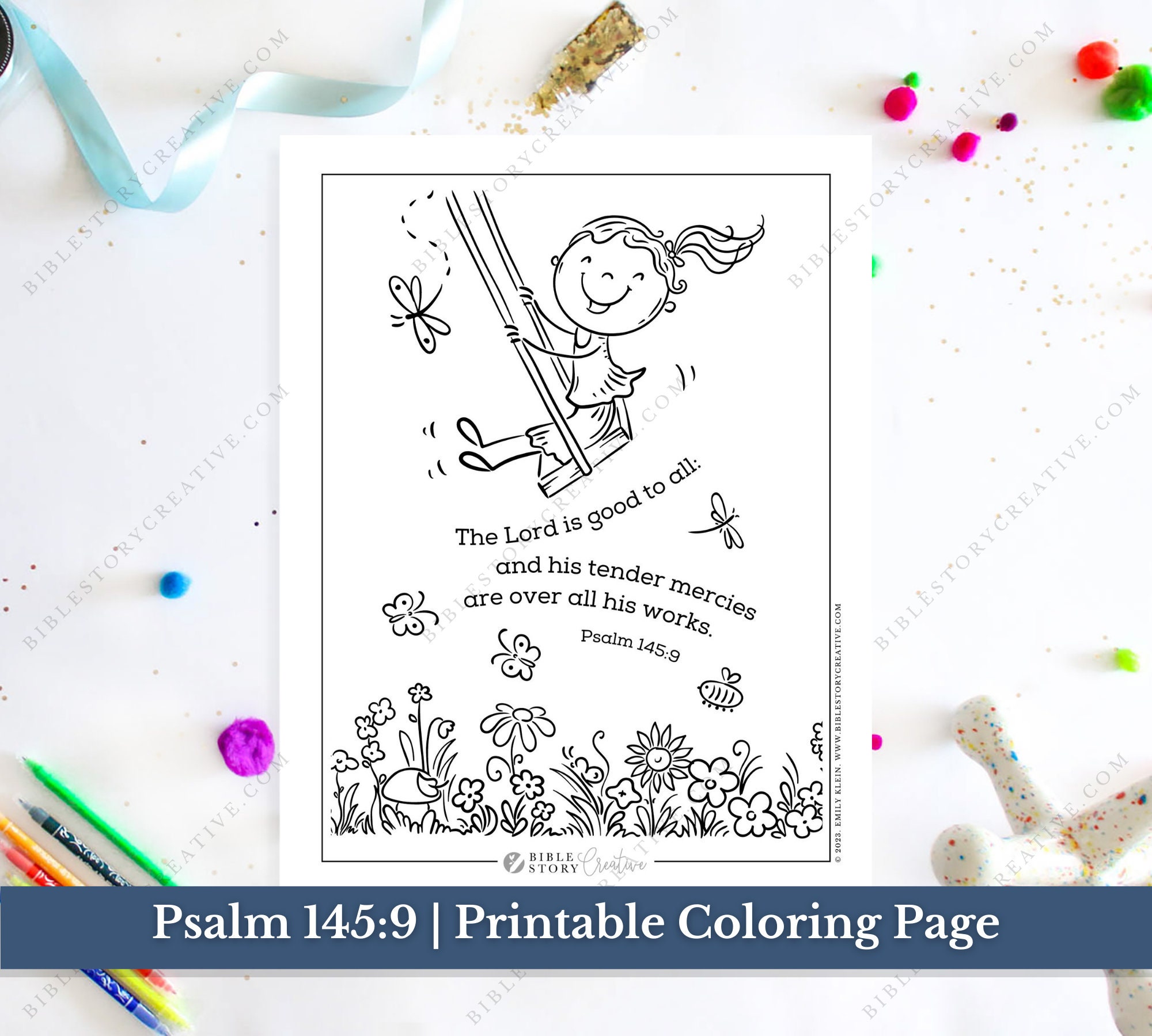 Psalm 145:9 | Bible Verse Printable Coloring Page for Kids | KJV Sunday ...