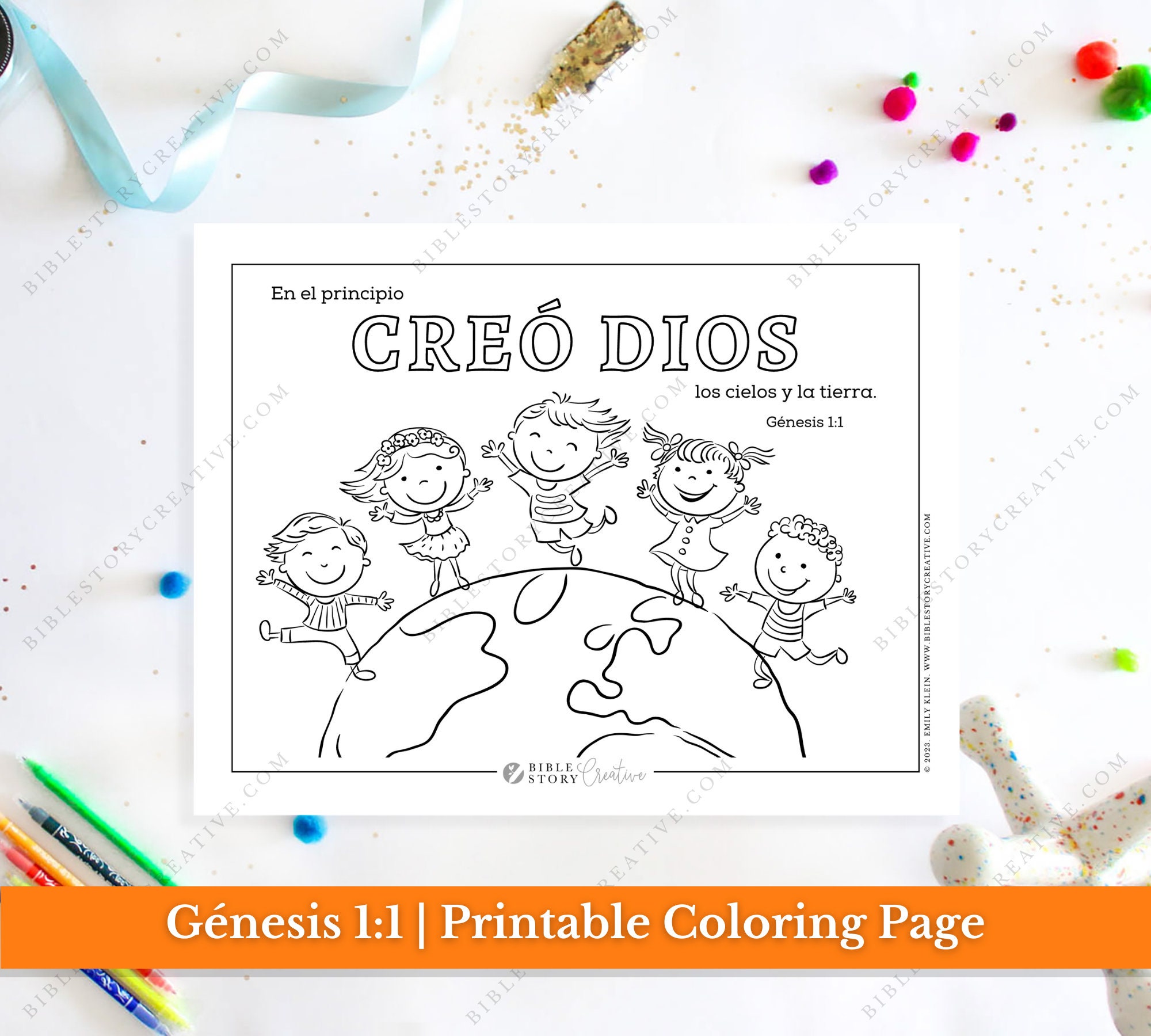 Génesis 1:1 | Spanish Bible Verse Printable Coloring Page for Kids | RV ...