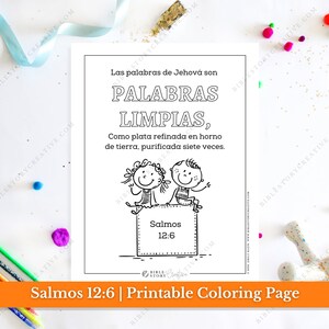 Salmos 12:6 | Spanish Bible Verse Printable Coloring Page for Kids | RV ...