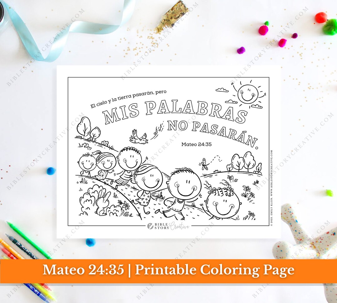 Mateo 24:35 | Spanish Bible Verse Printable Coloring Page for Kids | RV ...