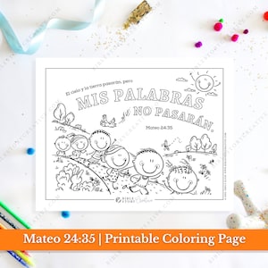 Mateo 24:35 | Spanish Bible Verse Printable Coloring Page for Kids | RV ...
