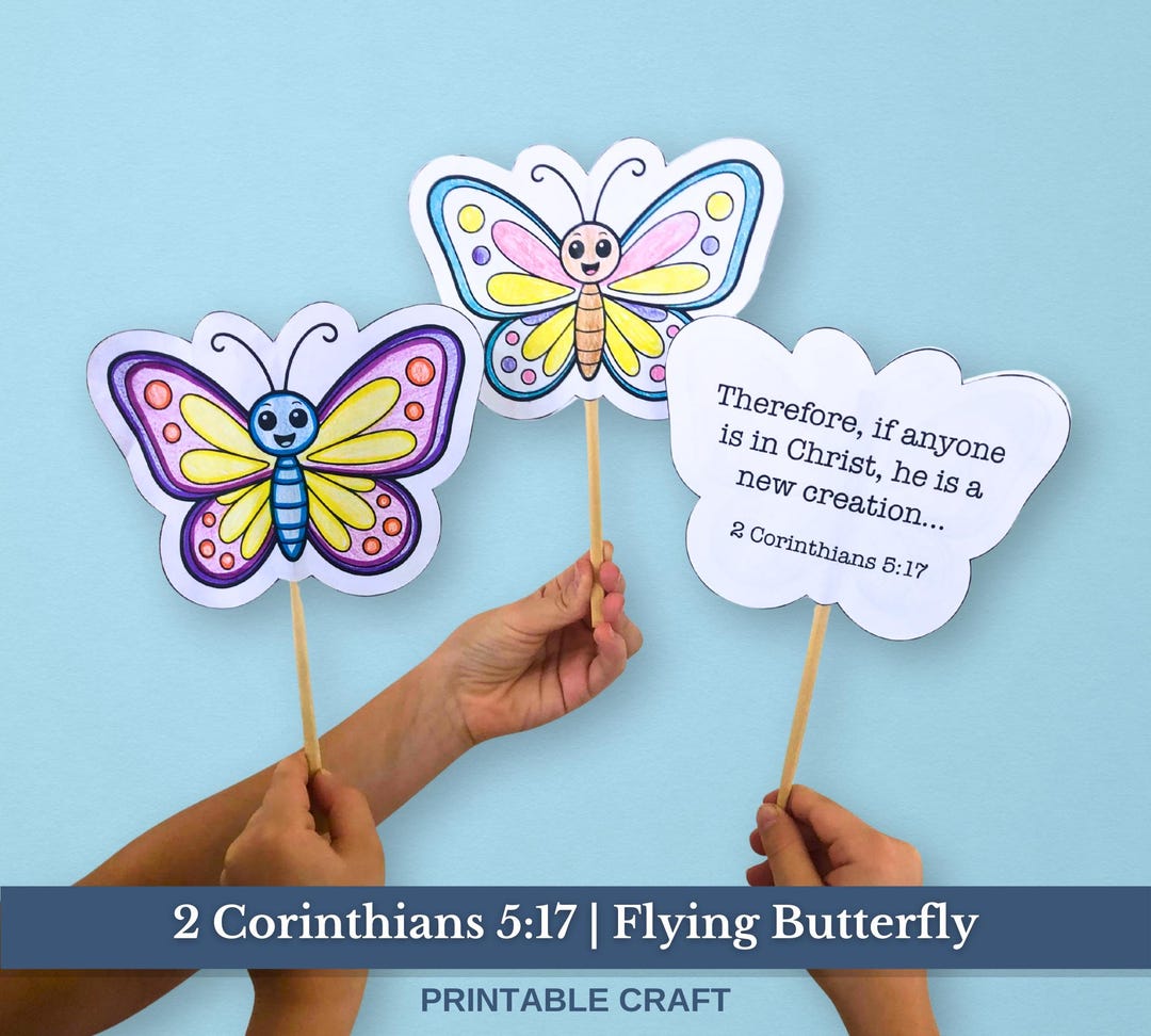2 Corinthians 5:17 | Flying Butterfly Craft for Kids | NKJV Bible Verse ...