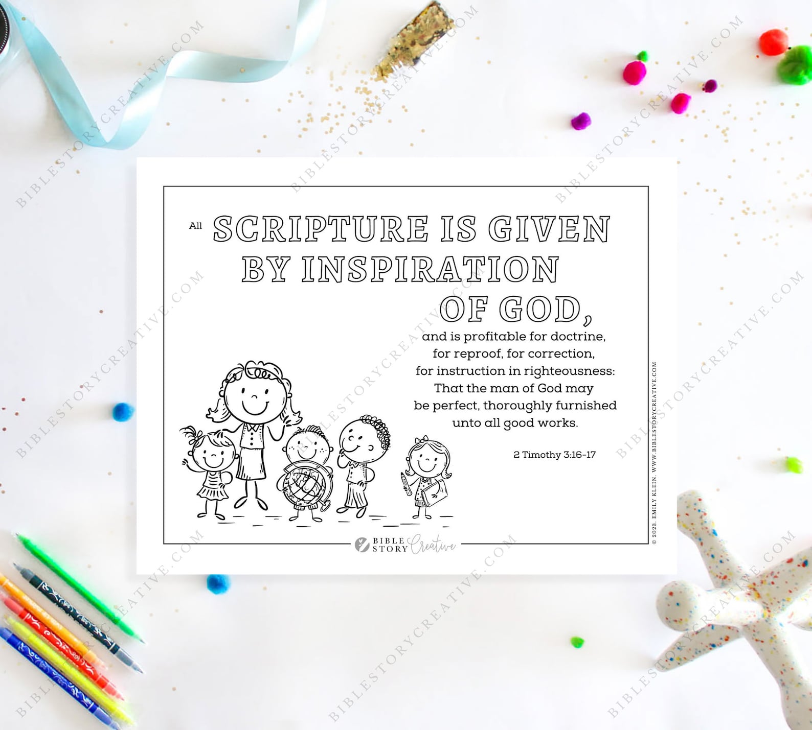 2 Timothy 3:16-17 | Bible Verse Printable Coloring Page for Kids | KJV ...