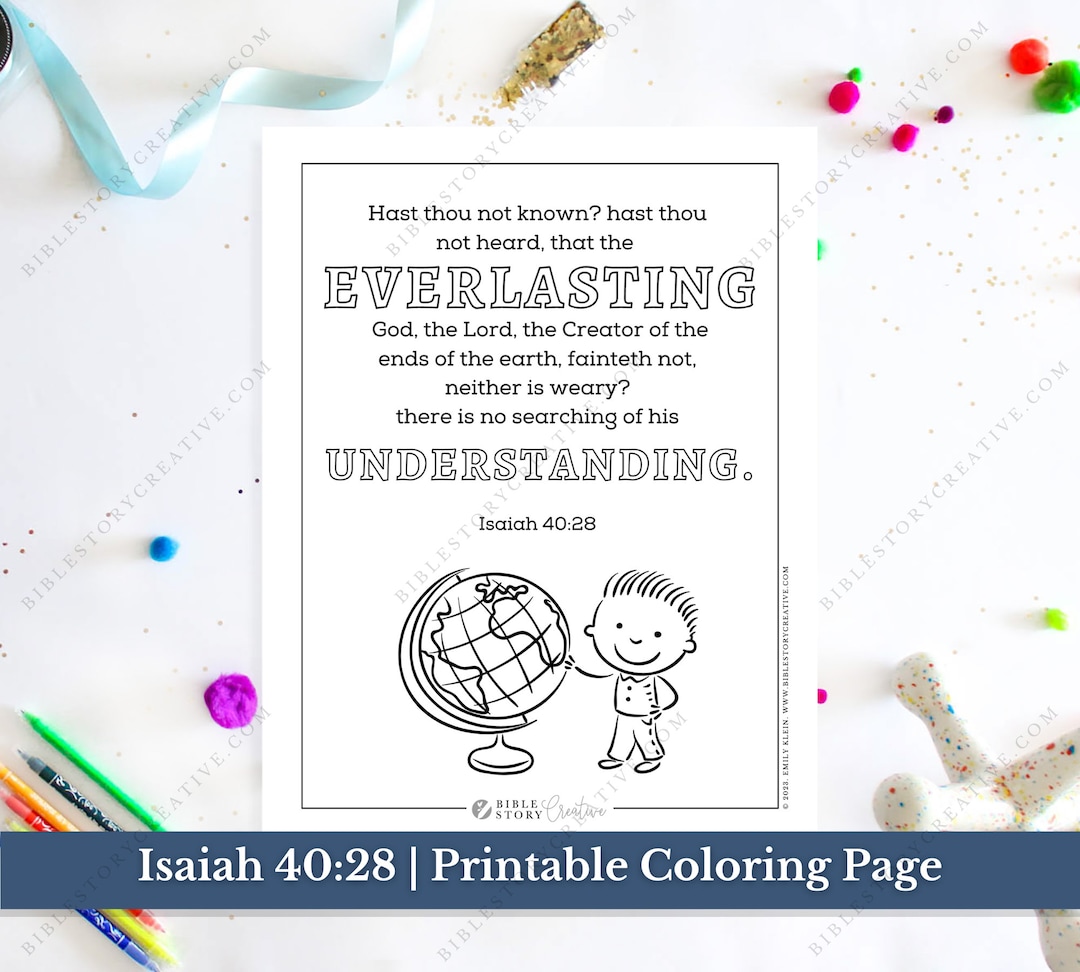 Isaiah 40:28 | Bible Verse Printable Coloring Page for Kids | KJV ...