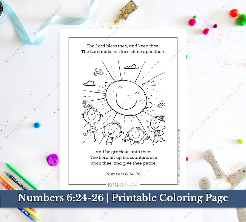 Numbers 6:24-26 | Bible Verse Printable Coloring Page for Kids | KJV ...