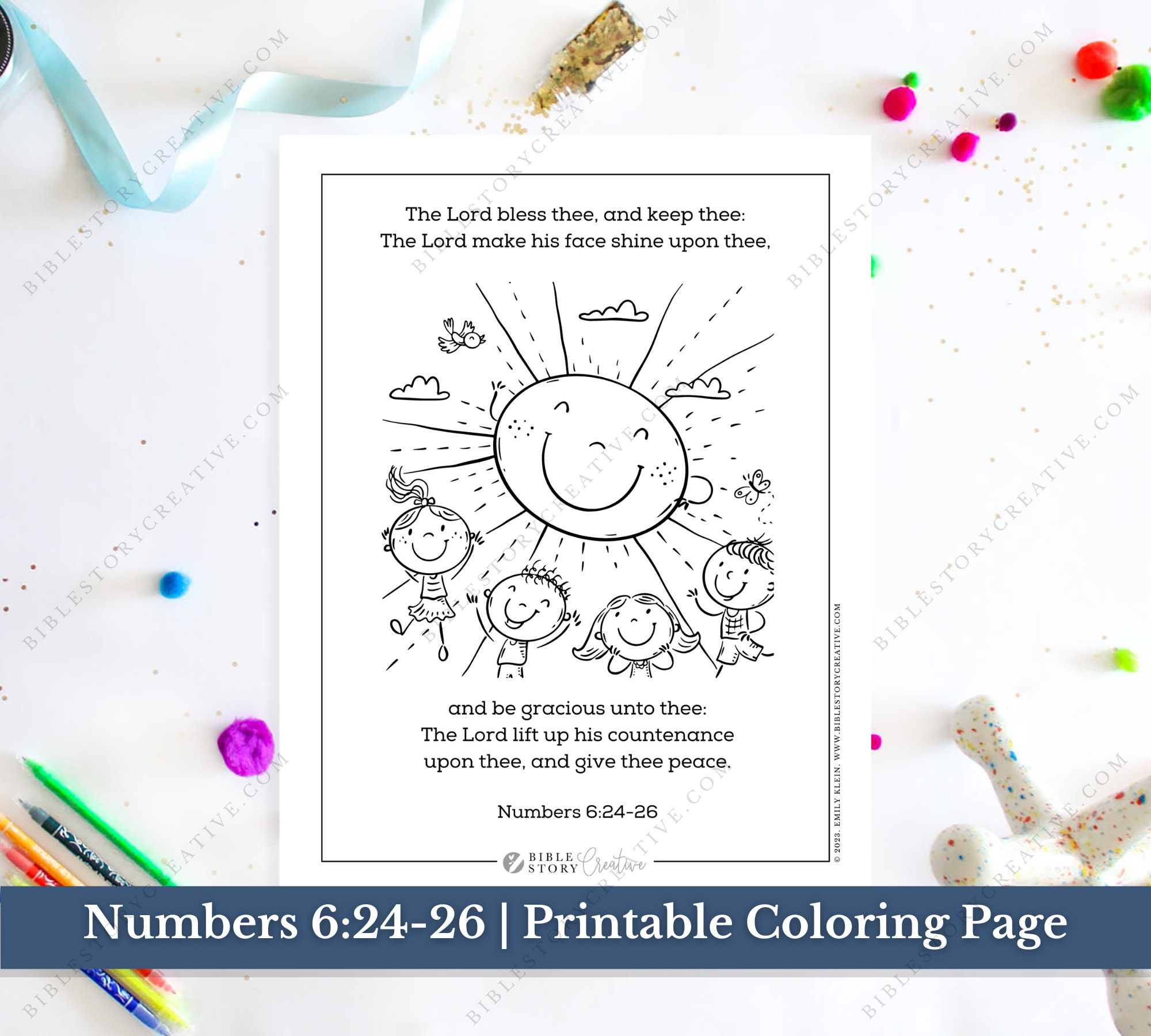 Numbers 6:24-26 | Bible Verse Printable Coloring Page for Kids | KJV ...
