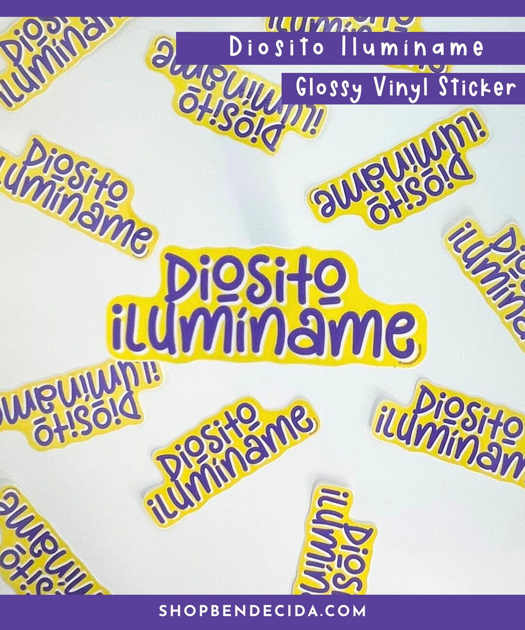 Diosito Ilumíname Vinyl Sticker | Spanish Sticker, Latina Sticker ...