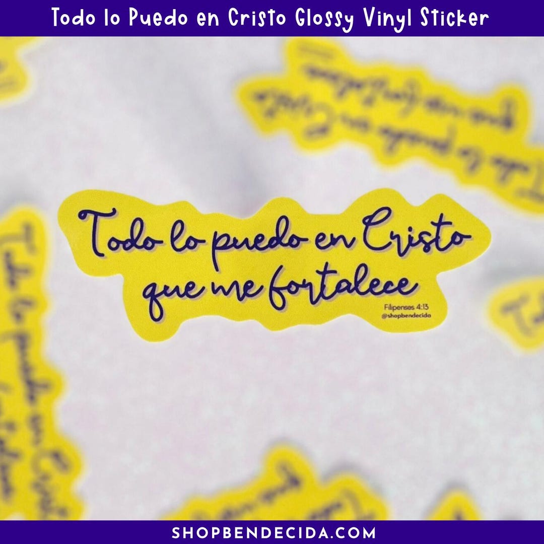 Philippians 4:13 Spanish Bible Verse Glossy Vinyl Sticker - Etsy