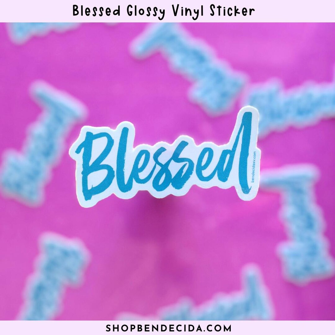 Blessed Glossy Vinyl Sticker: Catholic Faith Decal - Etsy