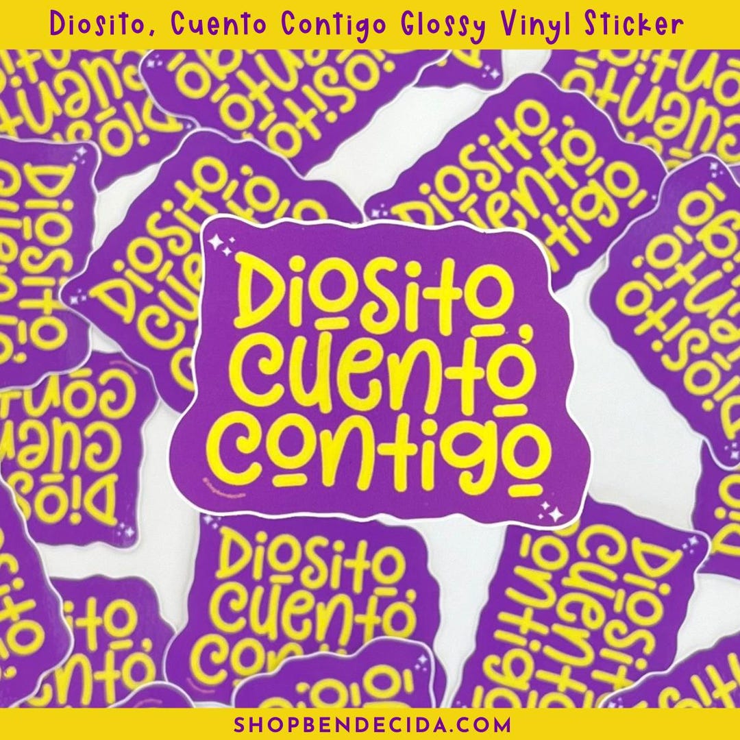 Diosito Cuento Contigo Vinyl Sticker: Spanish Latina Faith - Etsy