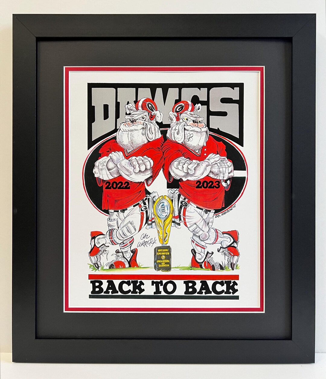 Cal Warlick Hand Signed UGA Georgia Bulldogs Football “back to Back ...