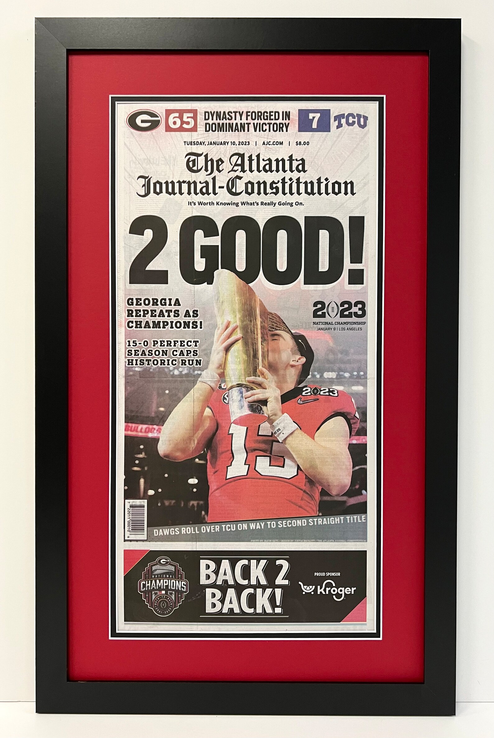 2022 & 2023 UGA Bulldogs CFP National Championship Framed Real AJC ...