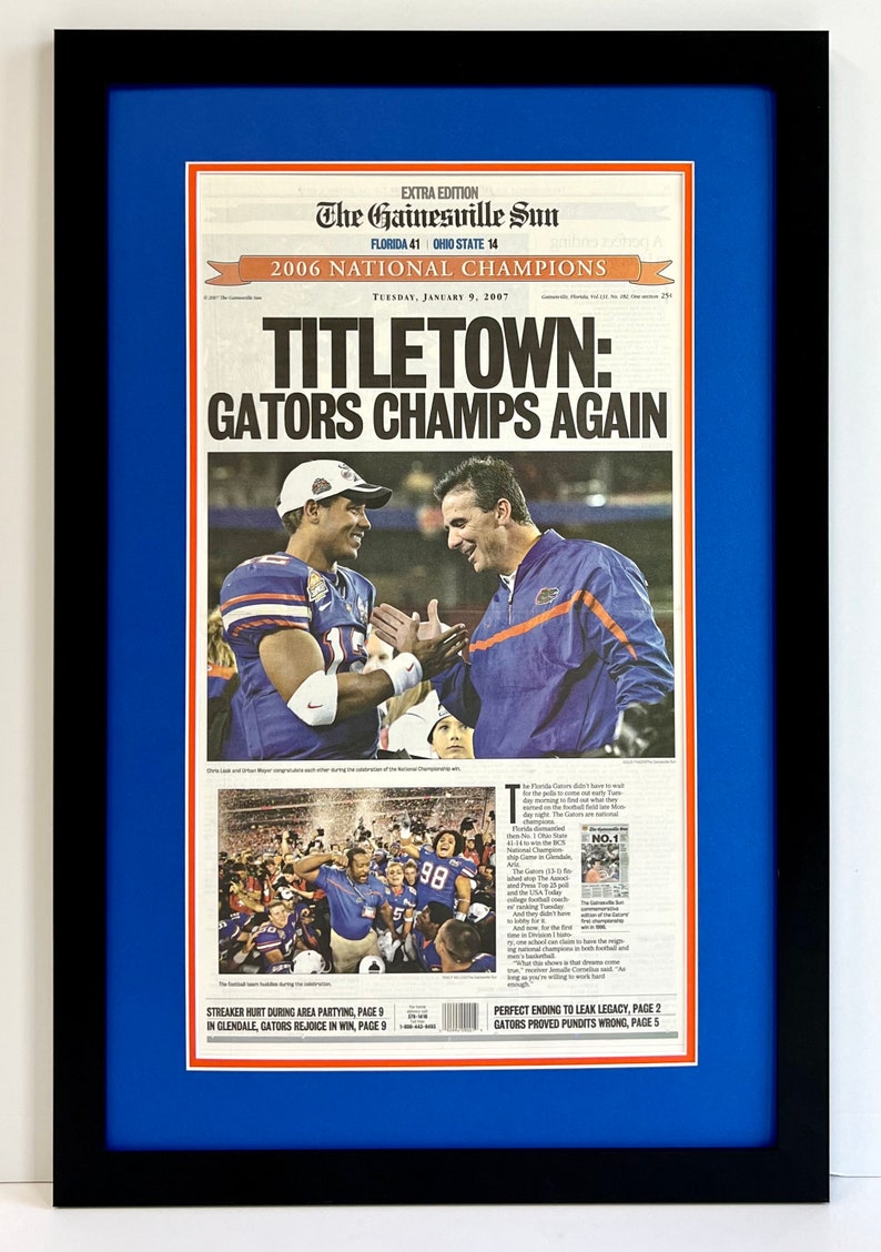 2006 & 2008 Florida Gators Football BCS National Championship Framed ...