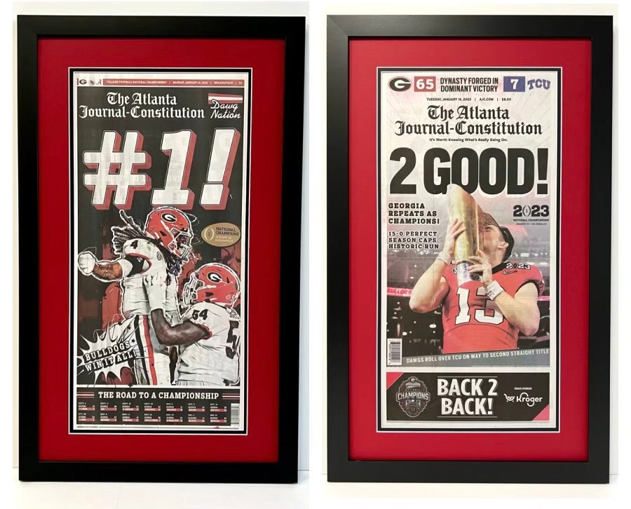 2022 & 2023 UGA Bulldogs CFP National Championship Framed Real AJC ...