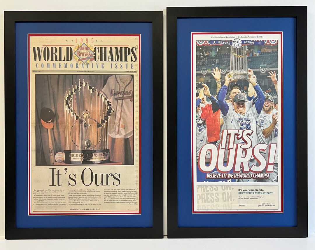 1995 & 2021 Atlanta Braves World Series Baseball Championship REAL AJC ...