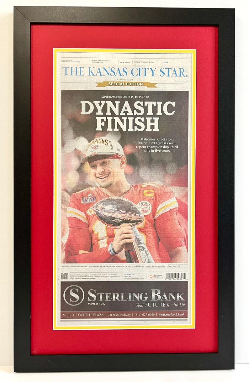 2* 2023 & 2024 Kansas City Chiefs Super Bowl Championship Framed REAL ...