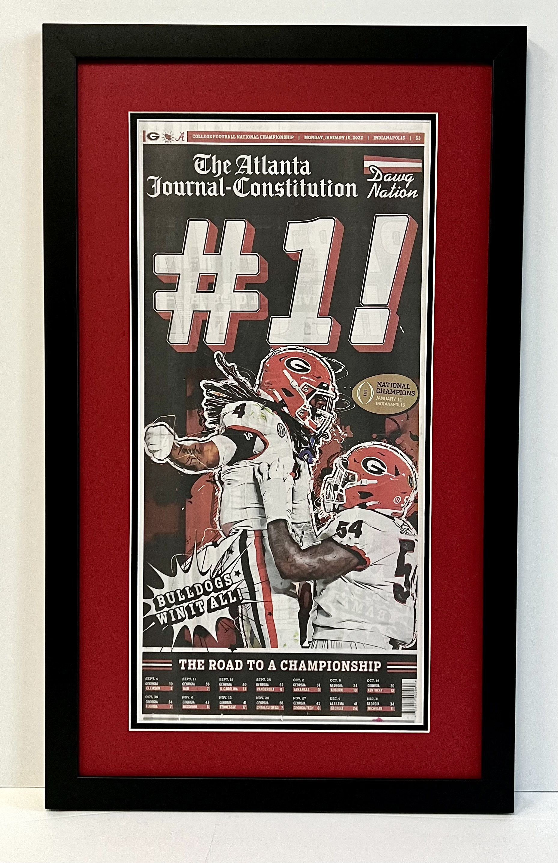 2022 & 2023 UGA Bulldogs CFP National Championship Framed Real AJC ...