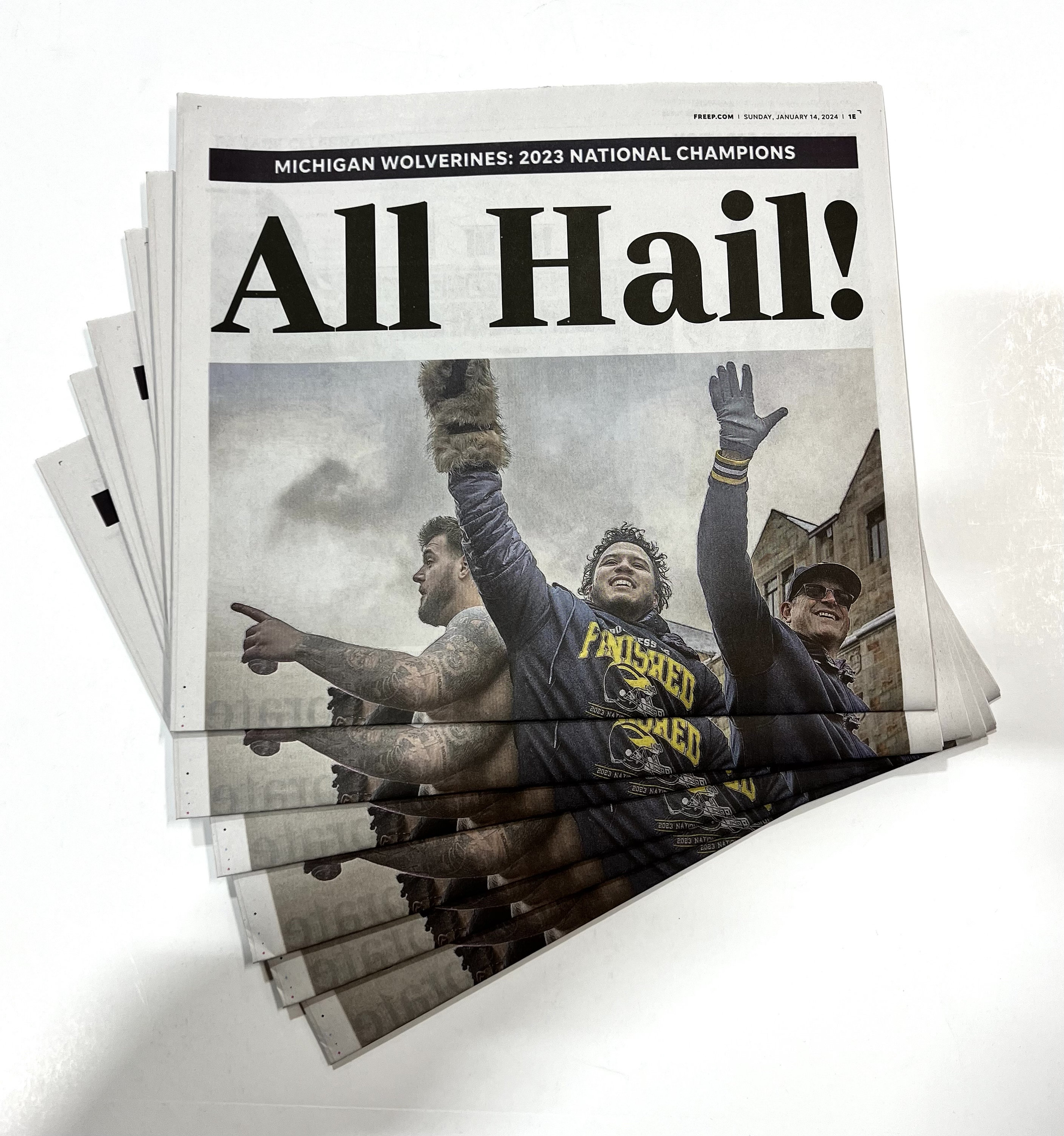 2023-2024 Michigan Wolverines Football Framed REAL Newspaper CFP ...