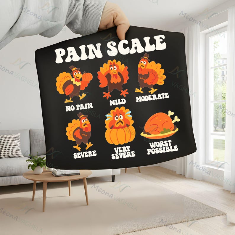 Turkey Pain Scale PNG, Funny Thanksgiving Chart Design, Cartoon Turkey ...