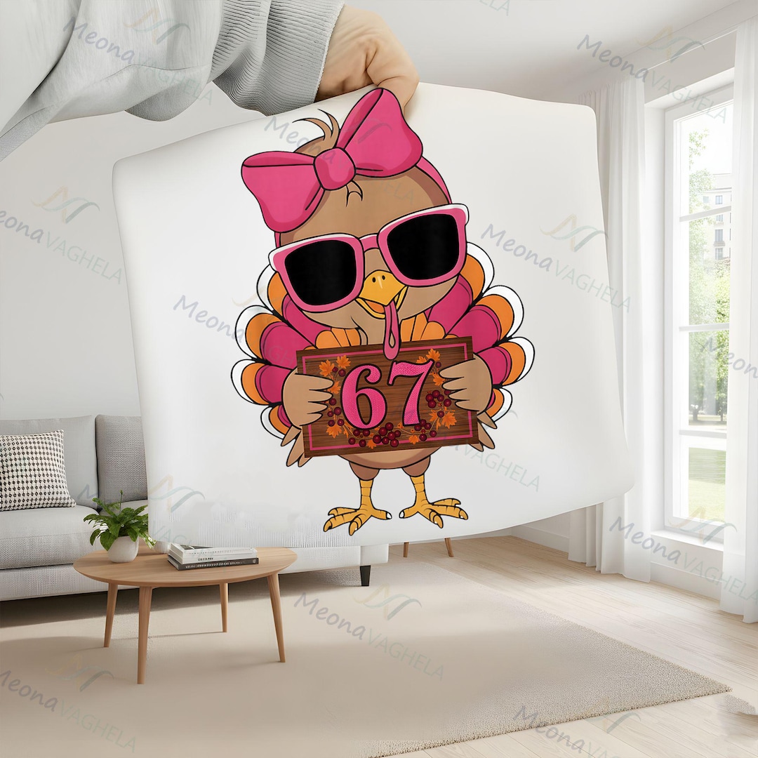 Cute Turkey PNG, Funny Thanksgiving Turkey Girl Design, Pink Bow ...