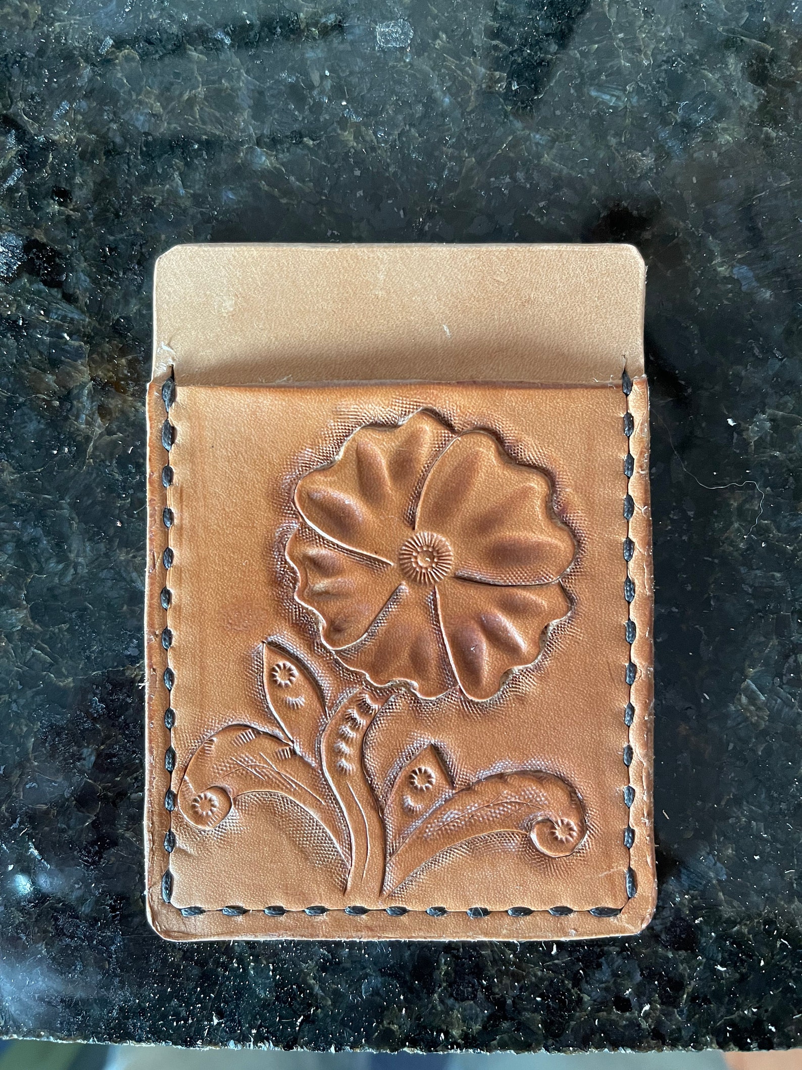 Hand Tooled Leather Card Holder - Etsy