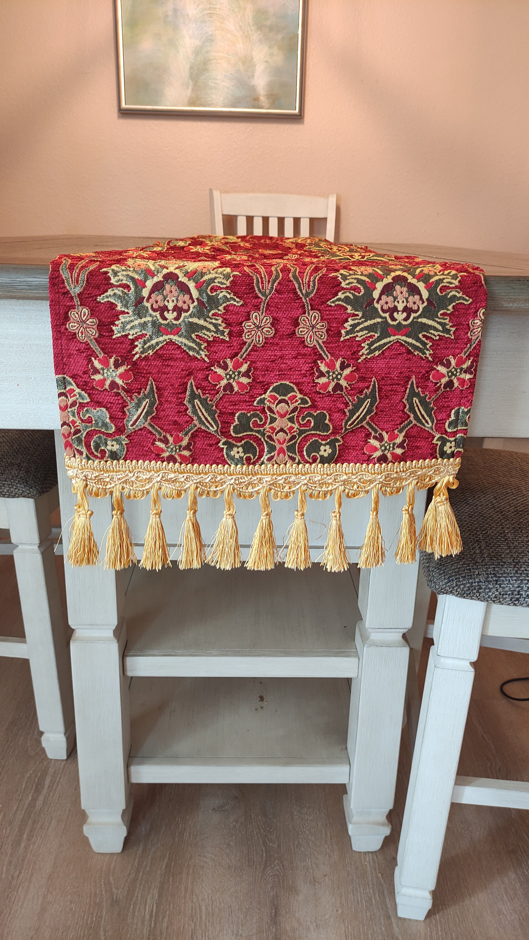 Red Luxury Table Runner 60 Inch Long Woven Upholstery Fabric - Etsy