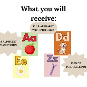 Printable Alphabet Flashcards - Etsy