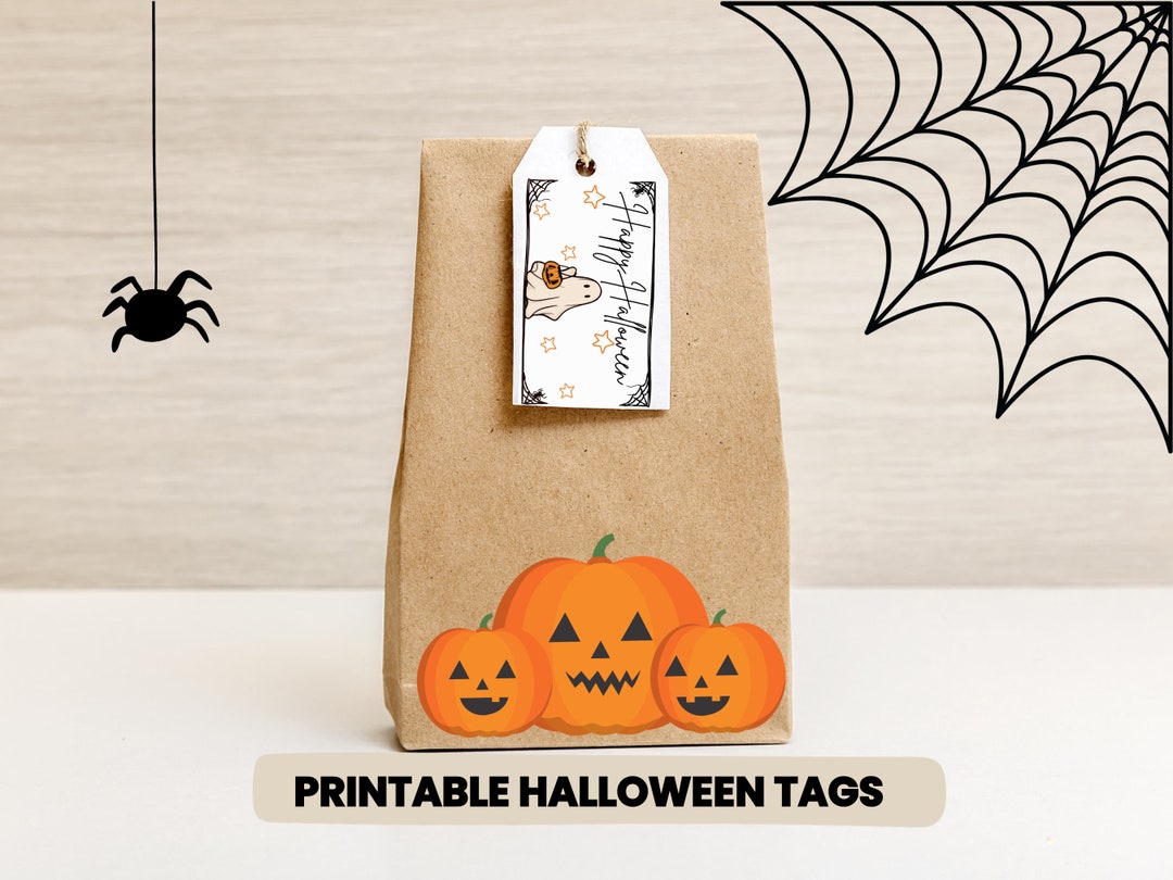 Halloween Party Favor Tags, Printable Goodie Bag Labels (PDF) - Etsy