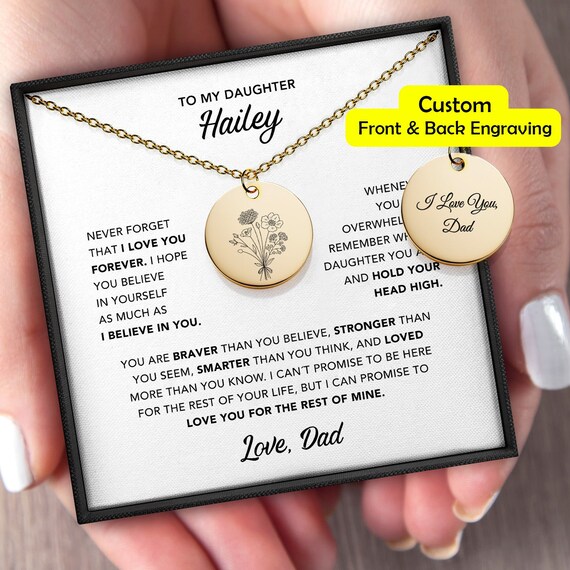 Father daughter necklace gold store