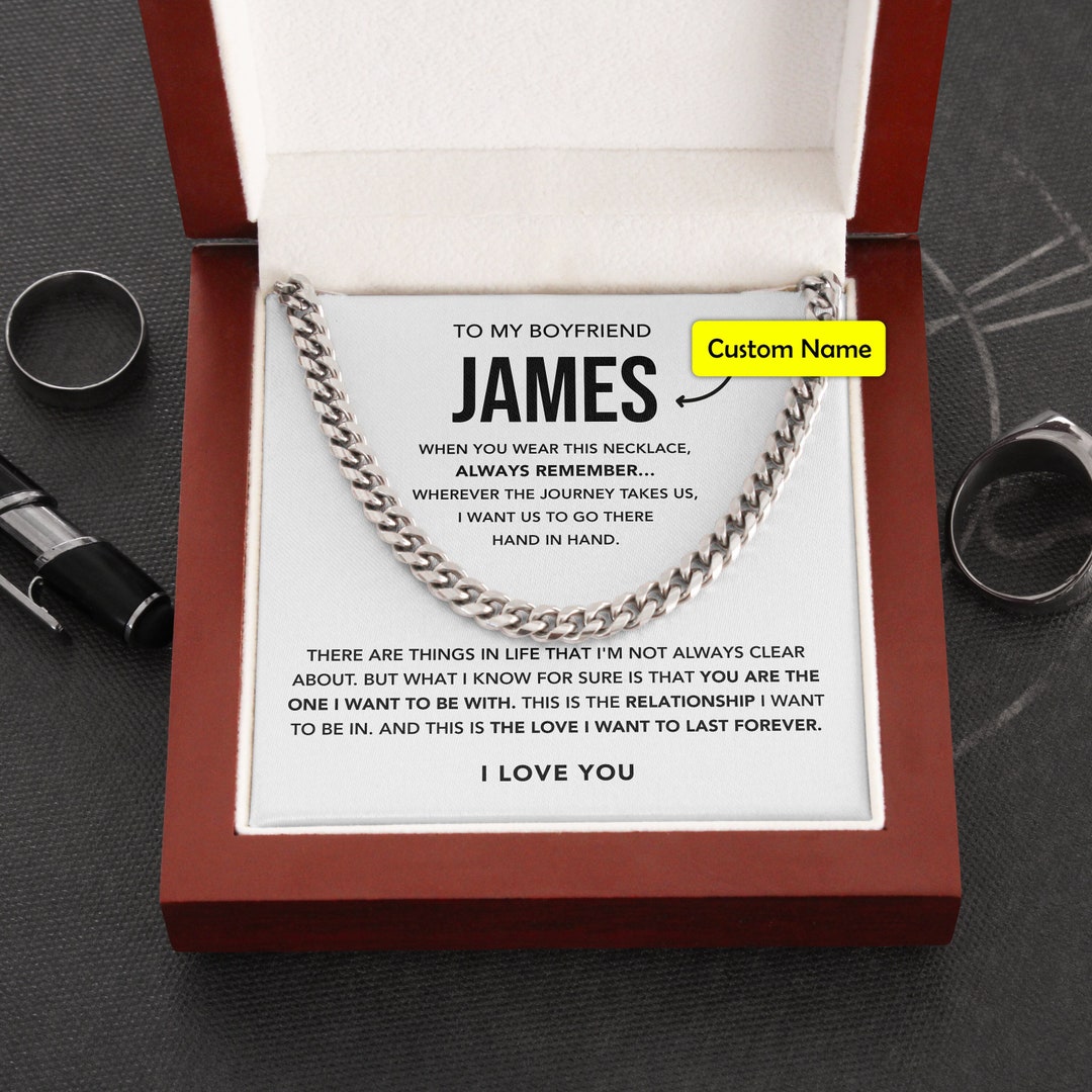 Boyfriend Cuban Chain Necklace, Promise Necklace for Boyfriend ...