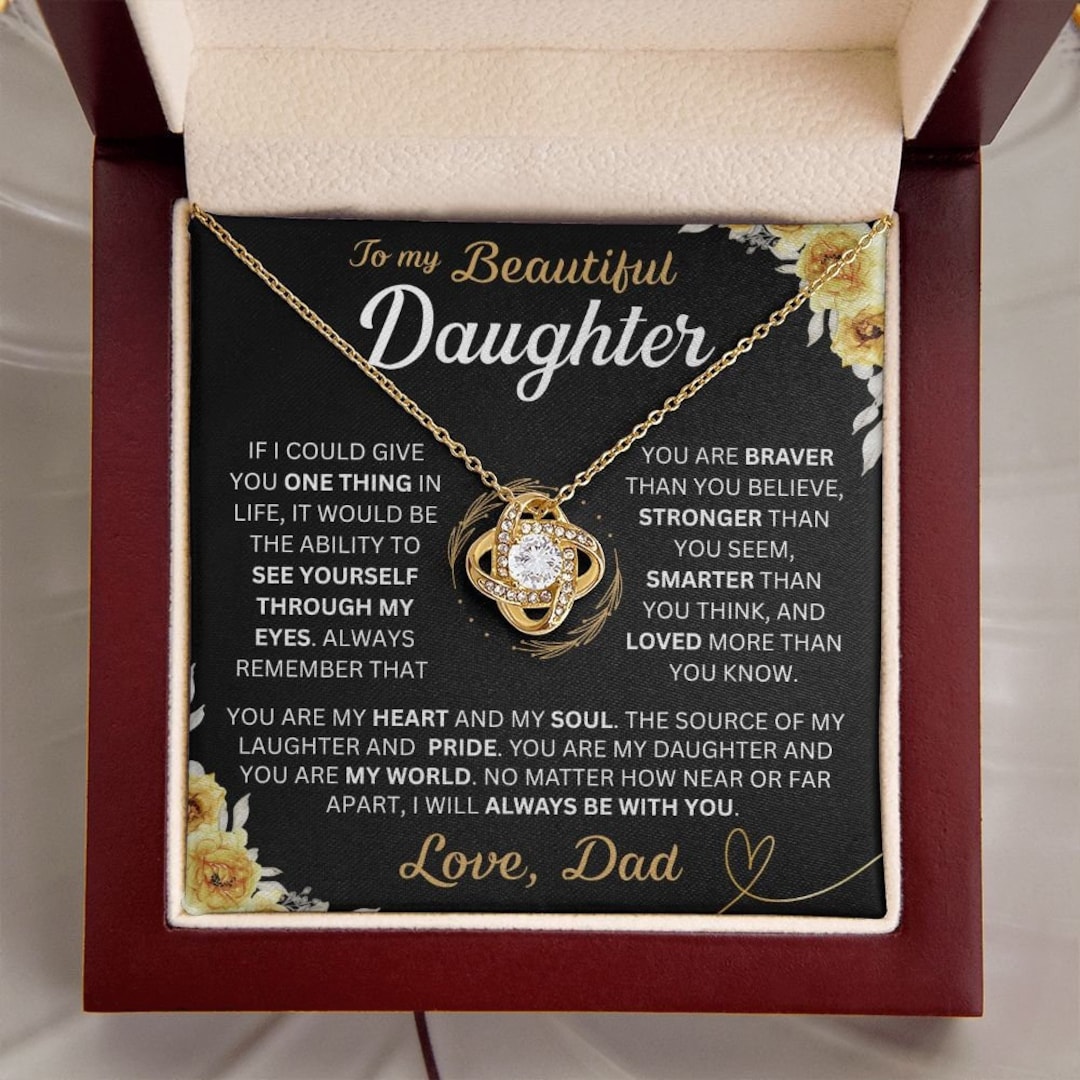 To My Daughter, Gold Necklace, Daughter Gift, Daughter Necklace From Dad, Gift for Daughter From ...