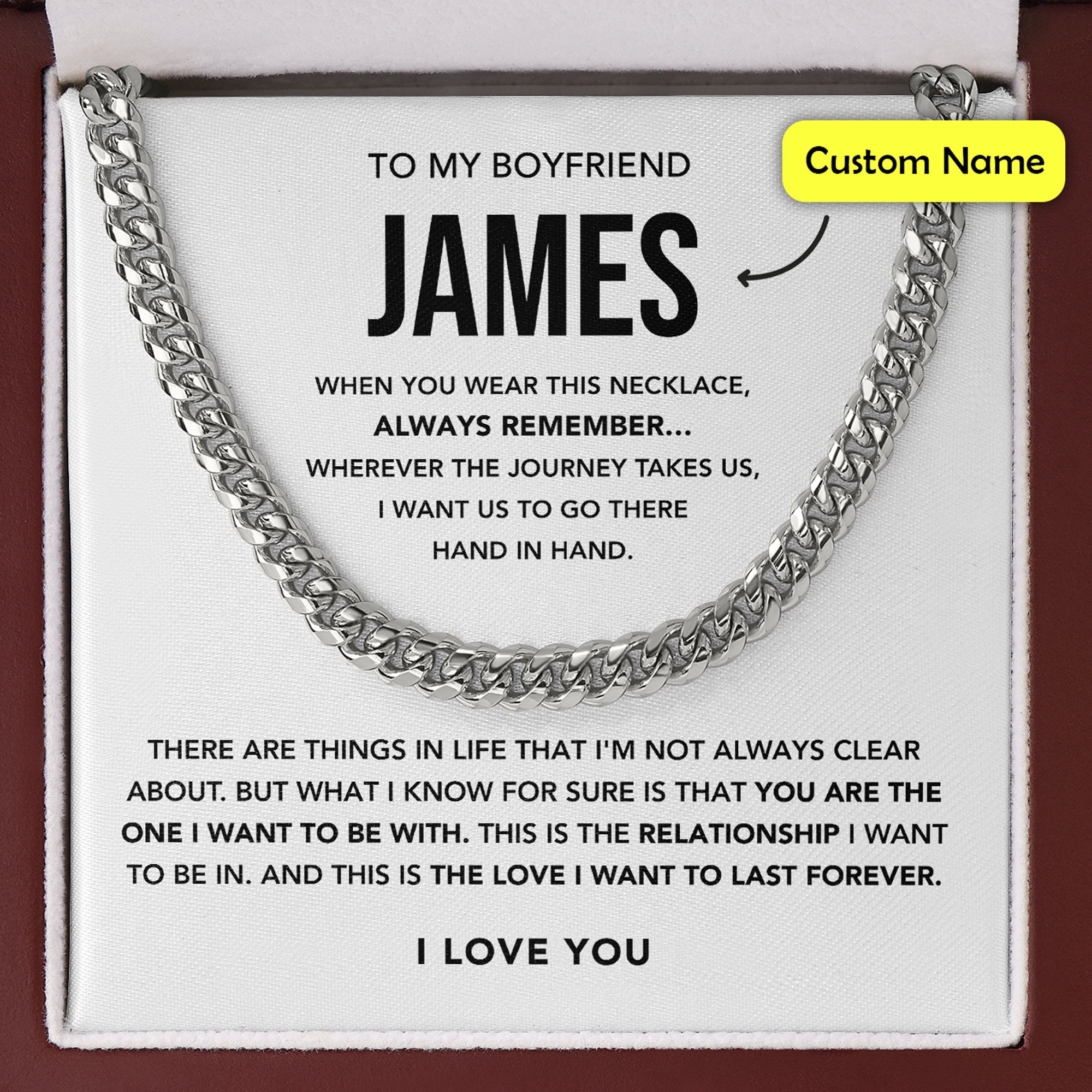 Boyfriend Cuban Chain Necklace, Promise Necklace for Boyfriend ...