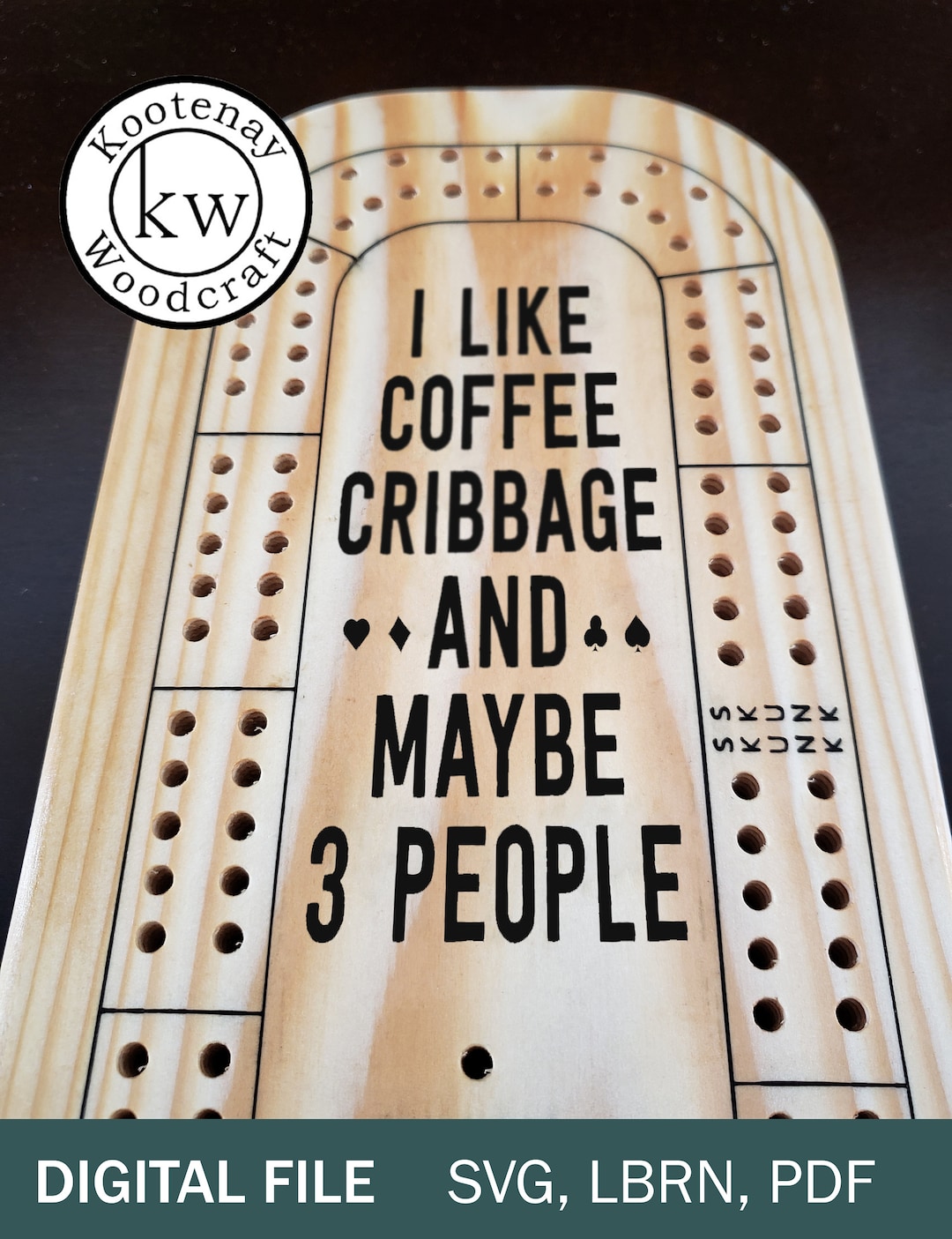 Coffee Cribbage Board Build Plans No Cnc Needed Lightburn Laser File ...