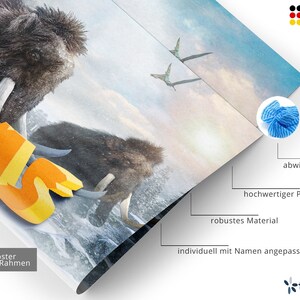 Cooles Poster mit Namen Mammut Eiszeit Bild für die Wand | für Kinder ...