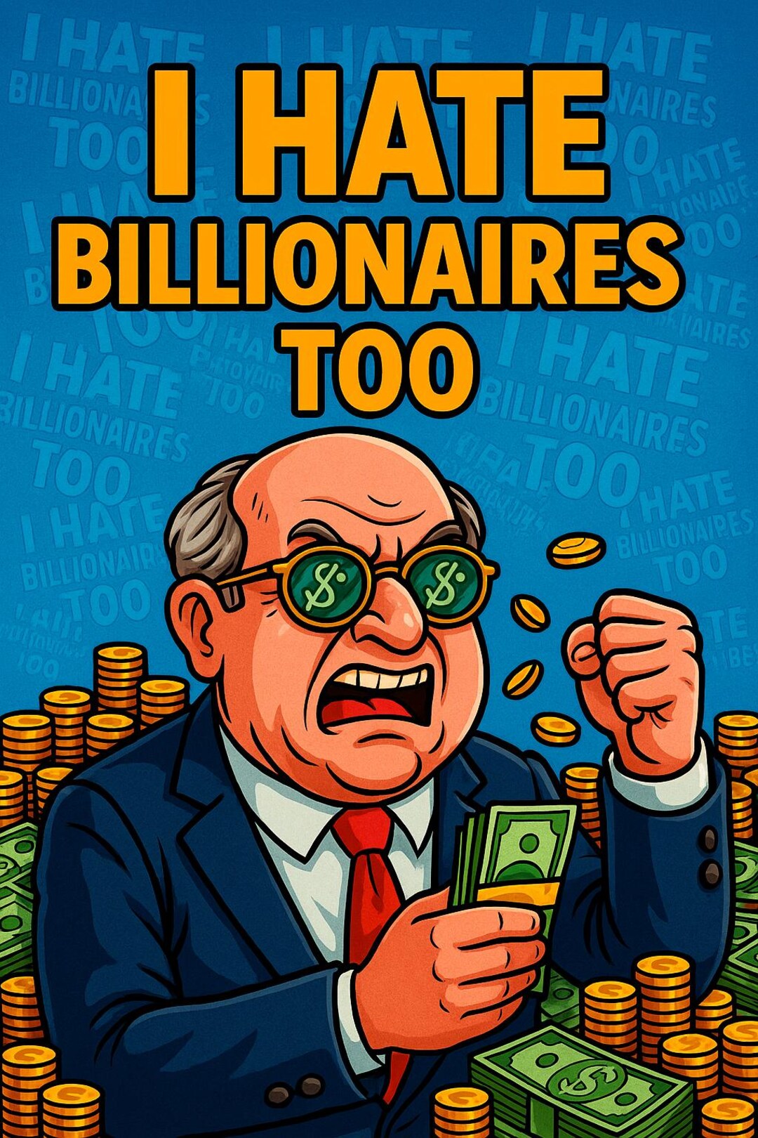I Hate Billionaires Too Coloring Book | Adult Satirical Coloring Pages ...