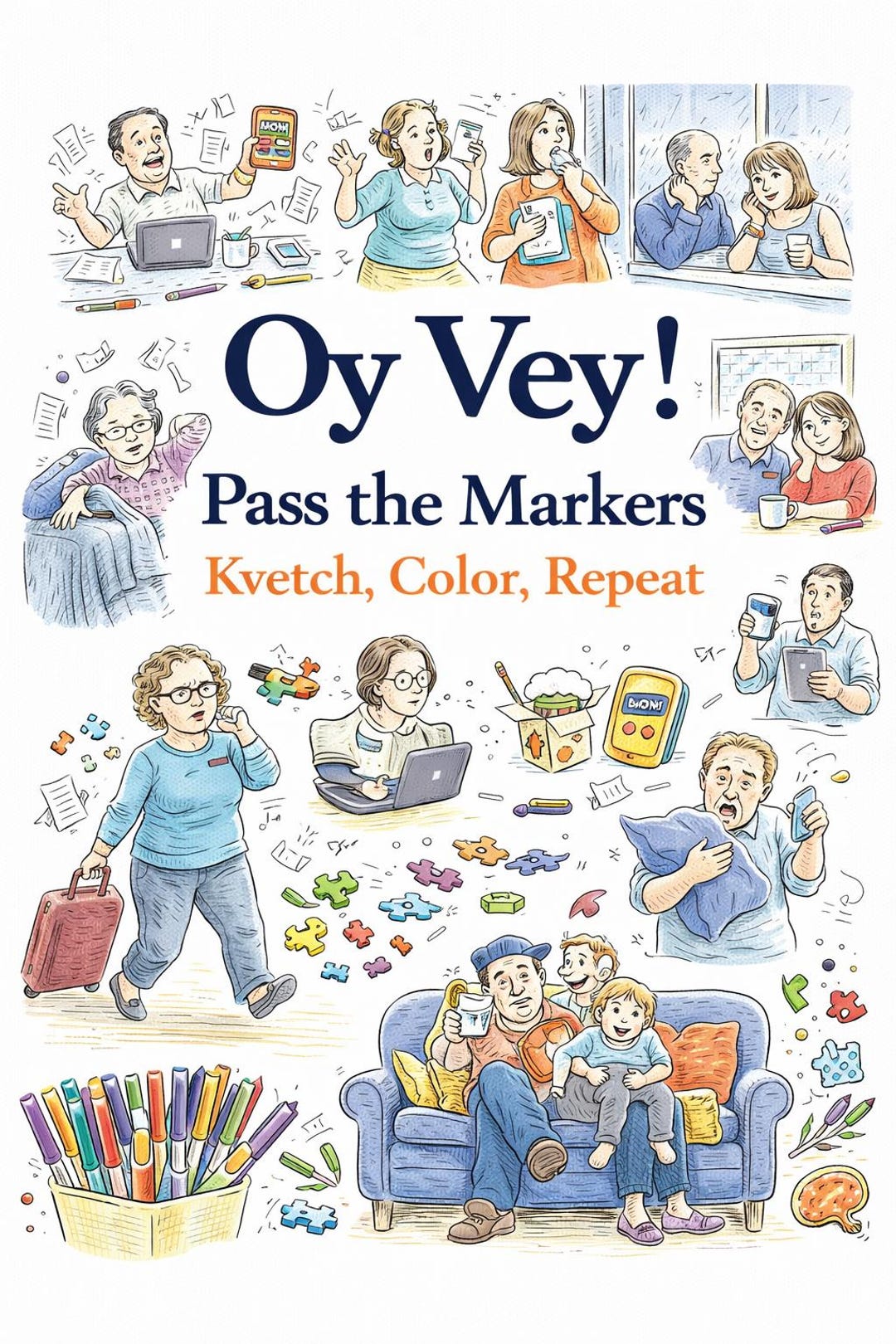 Funny Yiddish Coloring Book – Oy Vey Humor, Adult Relaxation (PDF ...