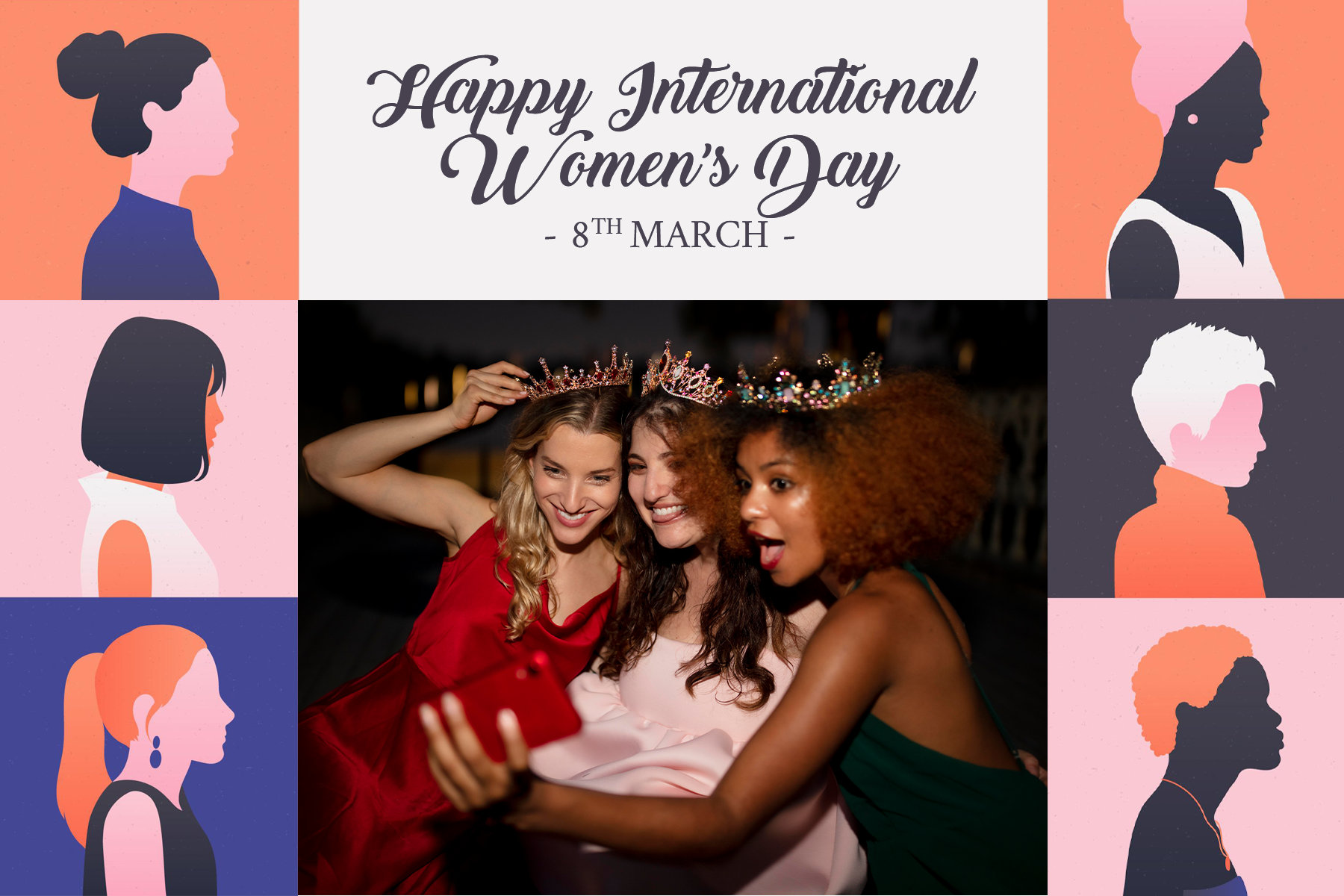 Women's Day Photo Booth Template, Photobooth 8th March Frame, Love, 4x6 ...