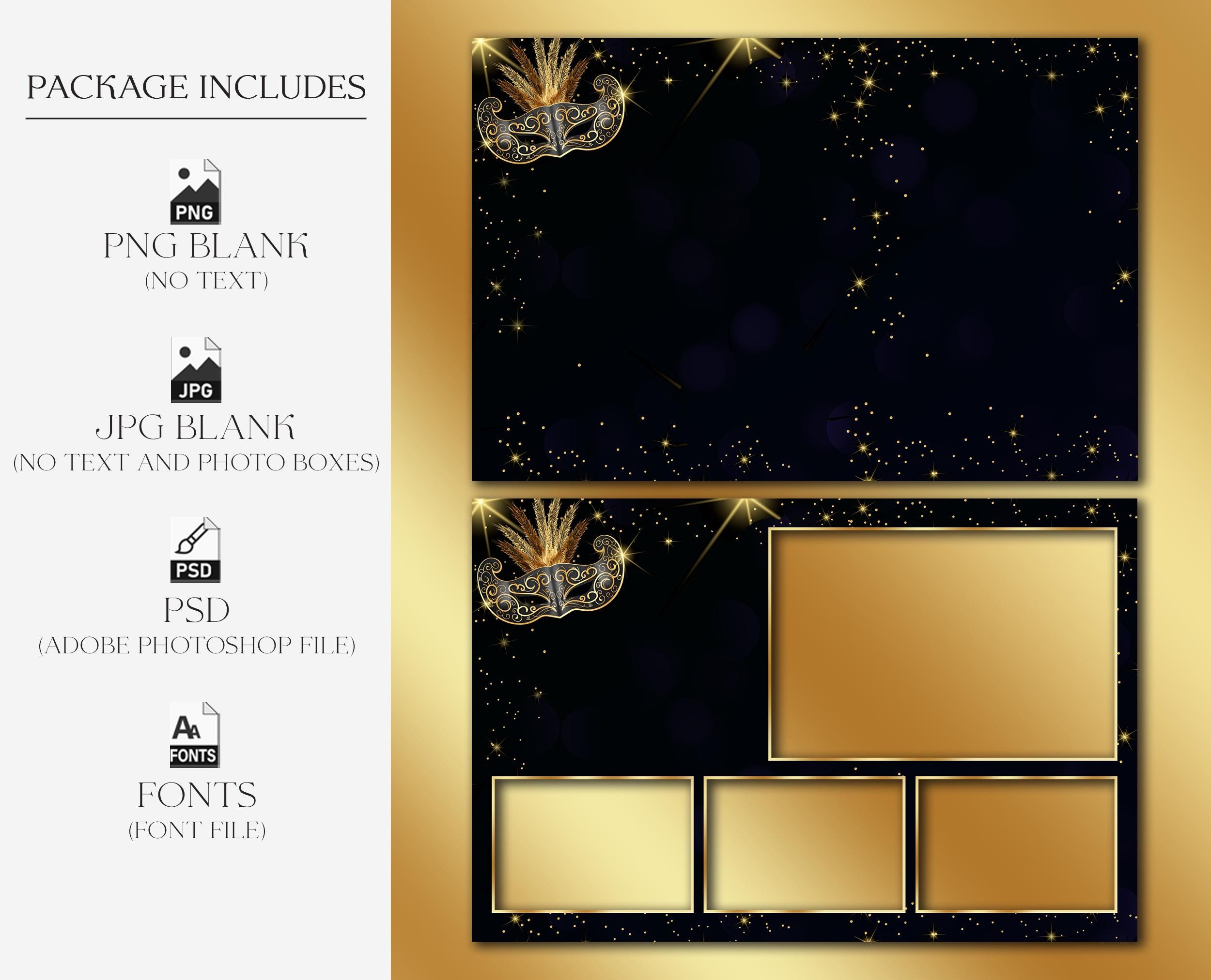 Masquerade Ball Photo Booth Template Elegant Prom Gala Party Photobooth ...