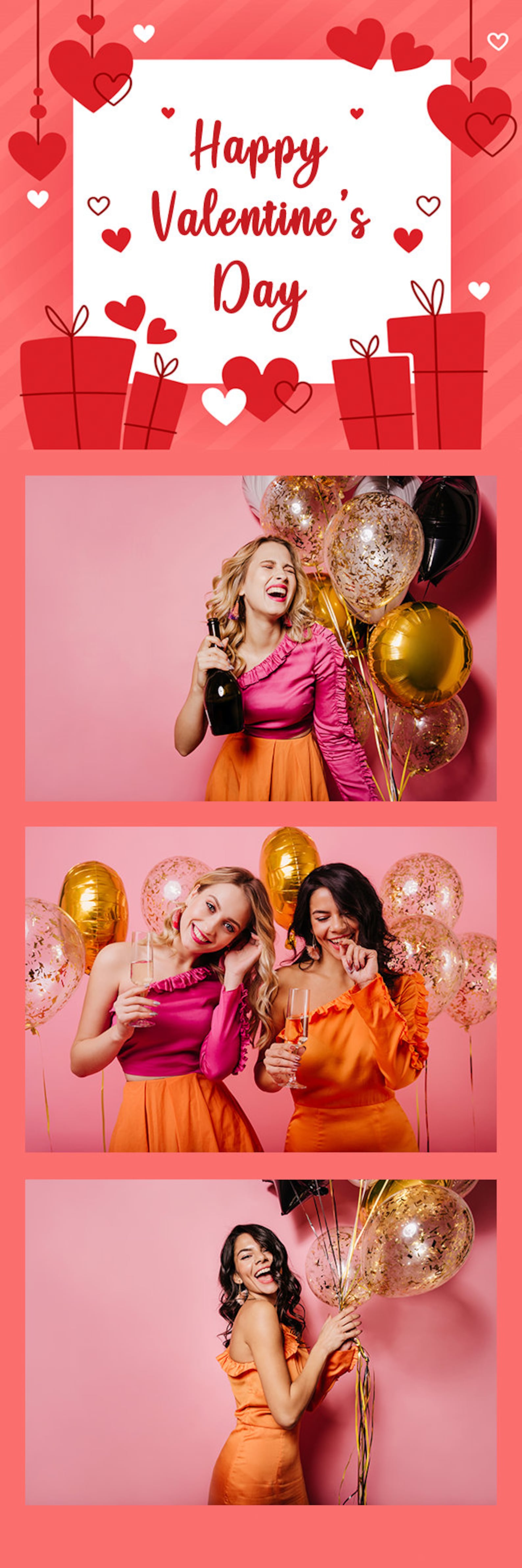 Valentine's Day Photo Booth Template, Photobooth Hearts Frame, Love ...