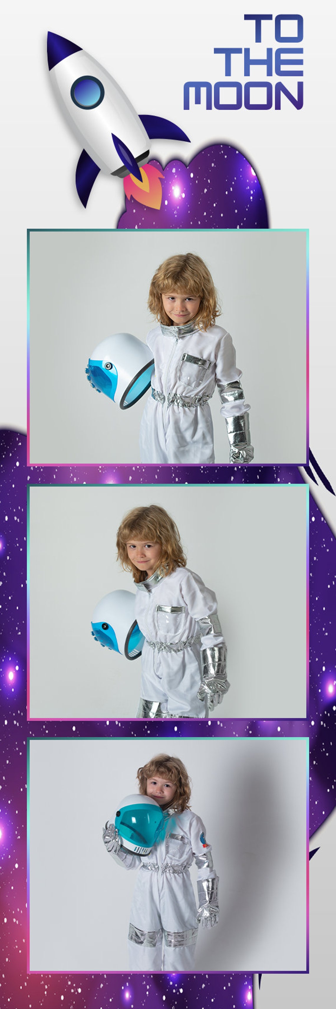 Rocket Birthday Photo Booth Template, Photobooth Space Cosmonauts Party ...