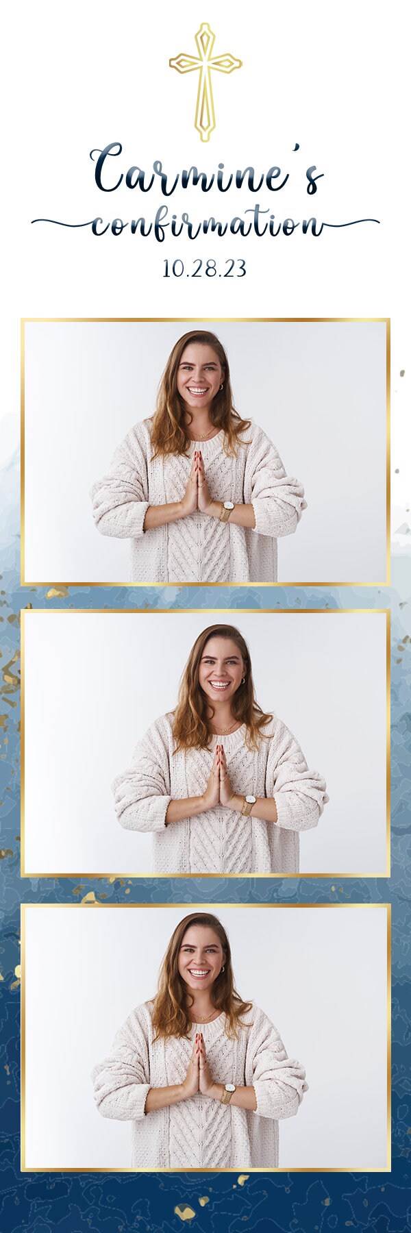 Confirmation Photo Booth Template, Photobooth Watercolor Frame, Bridal ...