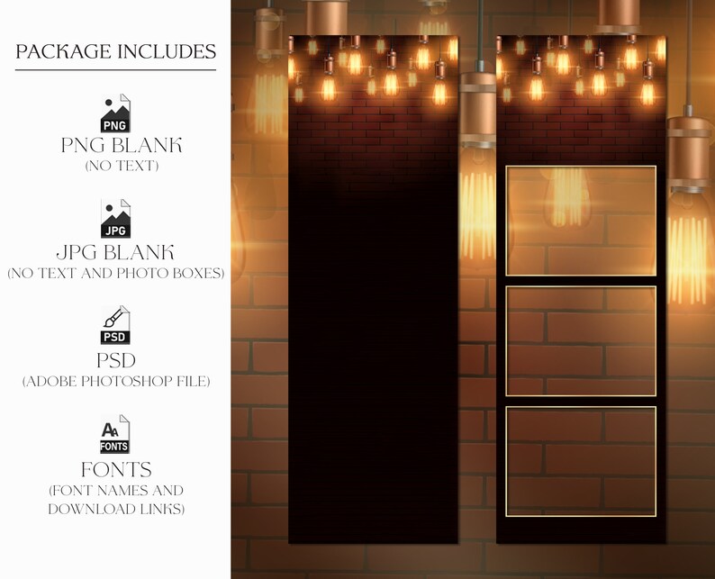 Birthday Photo Booth Template, Photobooth Light Bulbs String Frame ...